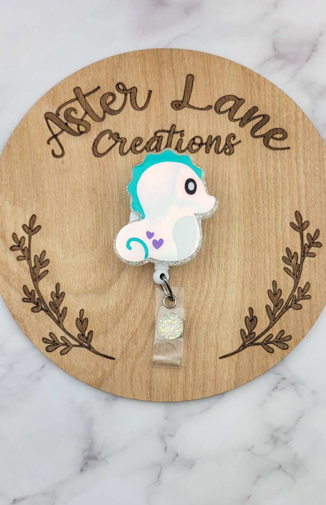 Seahorse Badge Reel, Cute Animal Badge Reel, Badge Reel, Beach Badge ...