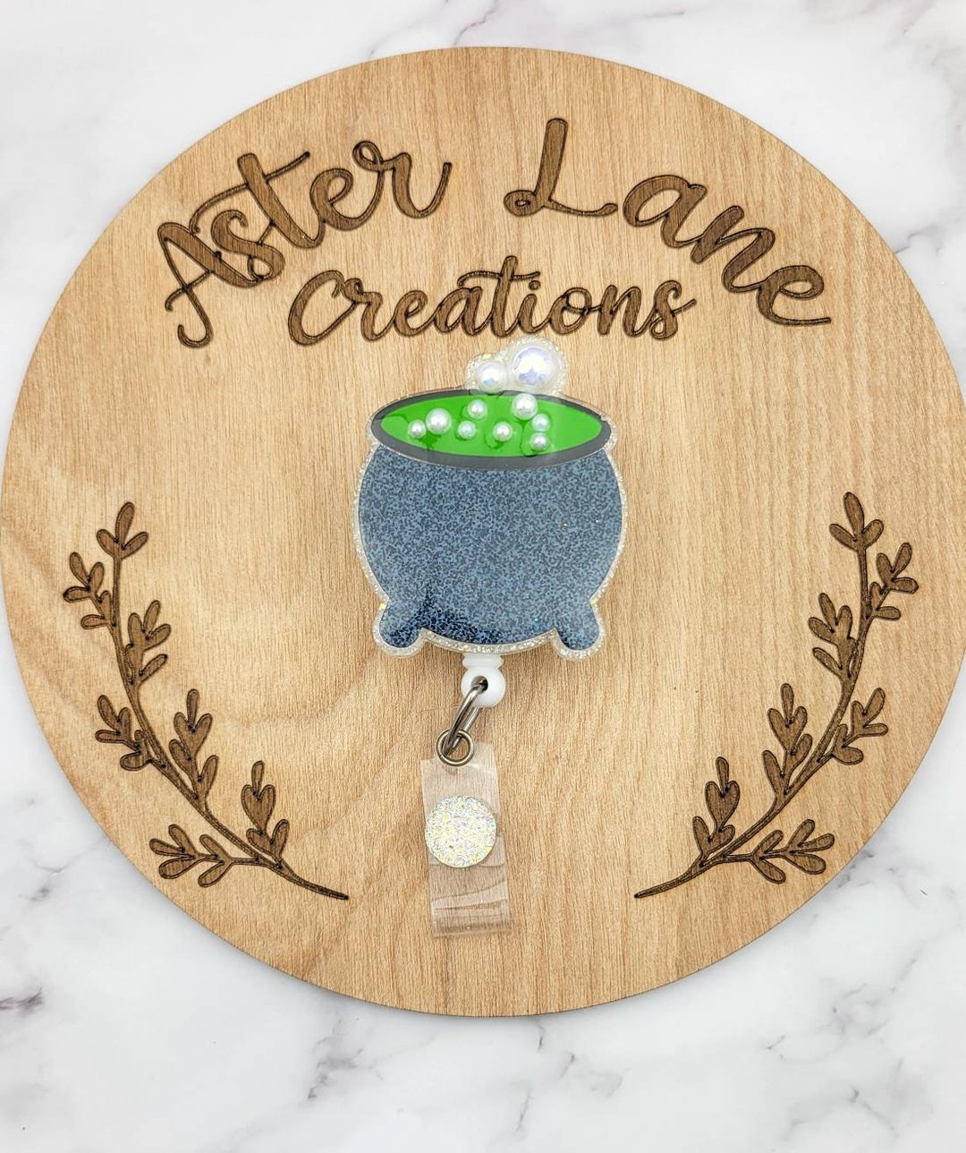 Cauldron Badge Reel, Witch Badge Reel, Halloween Badge Reel, Sparkly ...