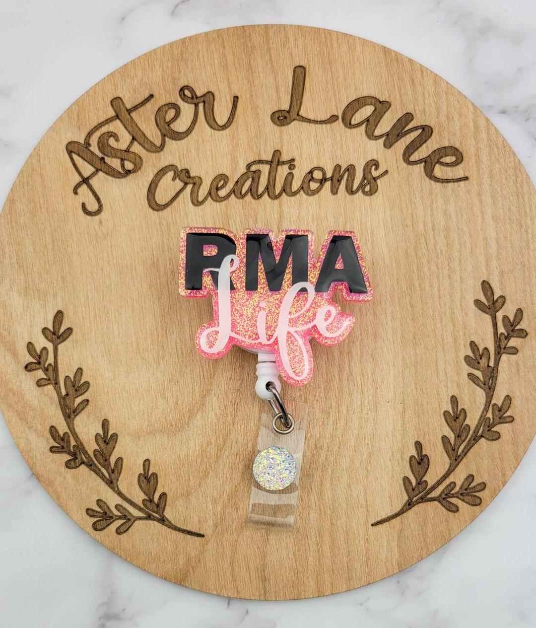 RMA Life Badge Reel, RMA Gift, Glitter Badge Reel, Cute Badge Reel ...