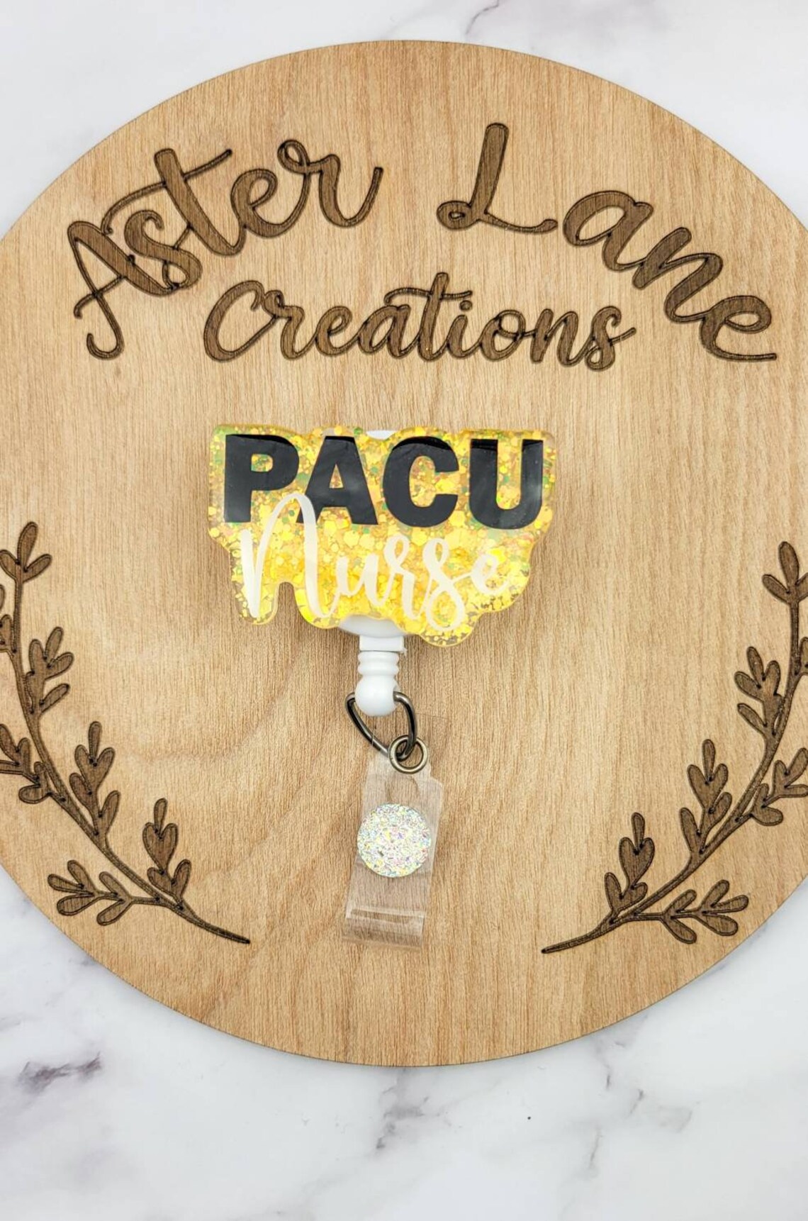 PACU Nurse Badge Reel, PACU Gift, Glitter Badge Reel, Cute Badge Reel ...
