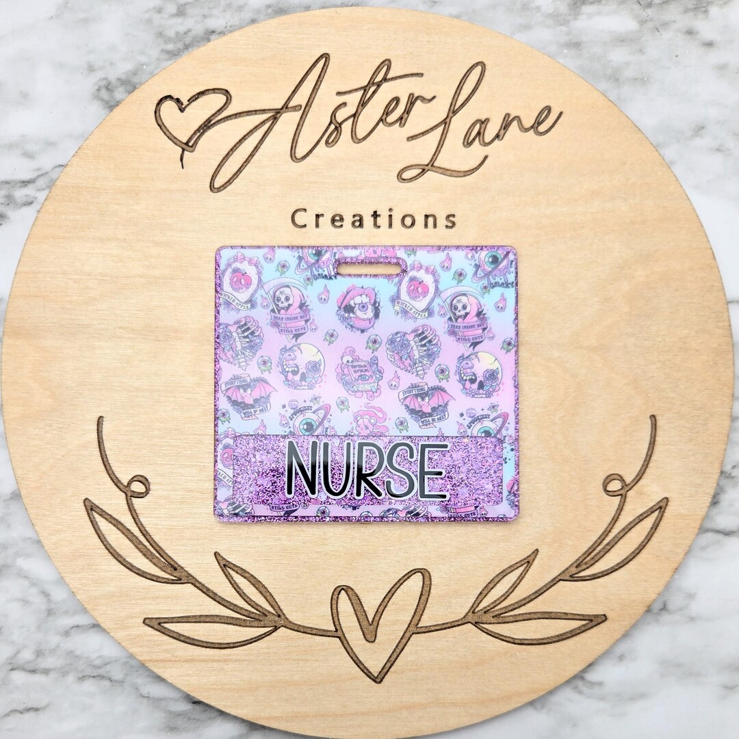 Custom Badge Buddy, Cute Badge Buddy, Glitter Badge Buddy, ID Holder ...