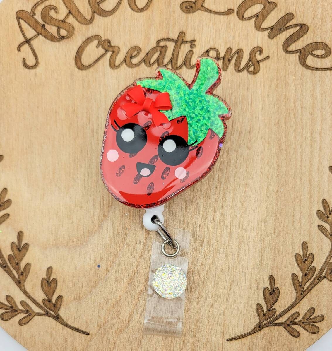 Strawberry Badge Reel, Cute Food Badge Reel, Fruit Badge Reel, Summer ...