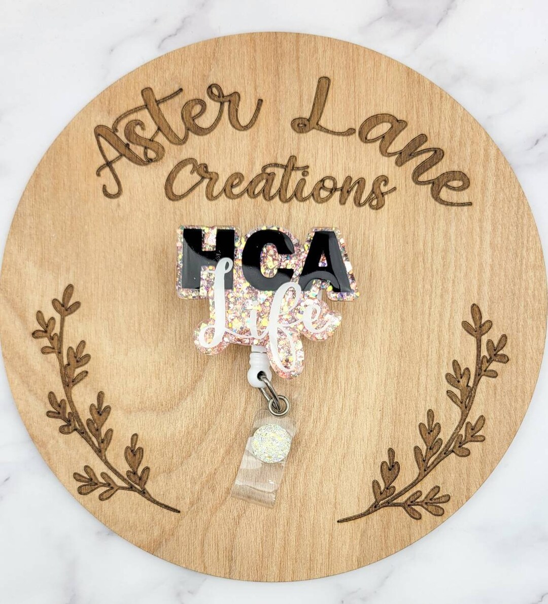 HCA Life Badge Reel, Health Care Gift, Glitter Badge Reel, Cute Badge ...