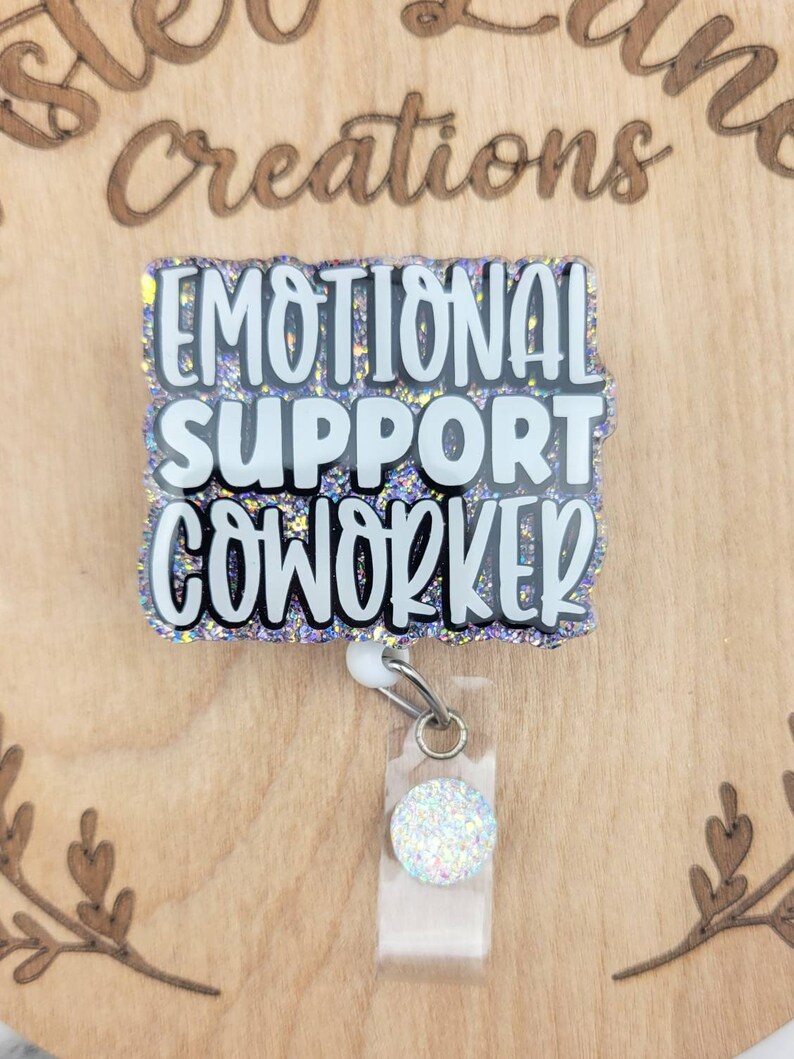 Emotional Support Coworker Funny Badge Reel Gift for - Etsy