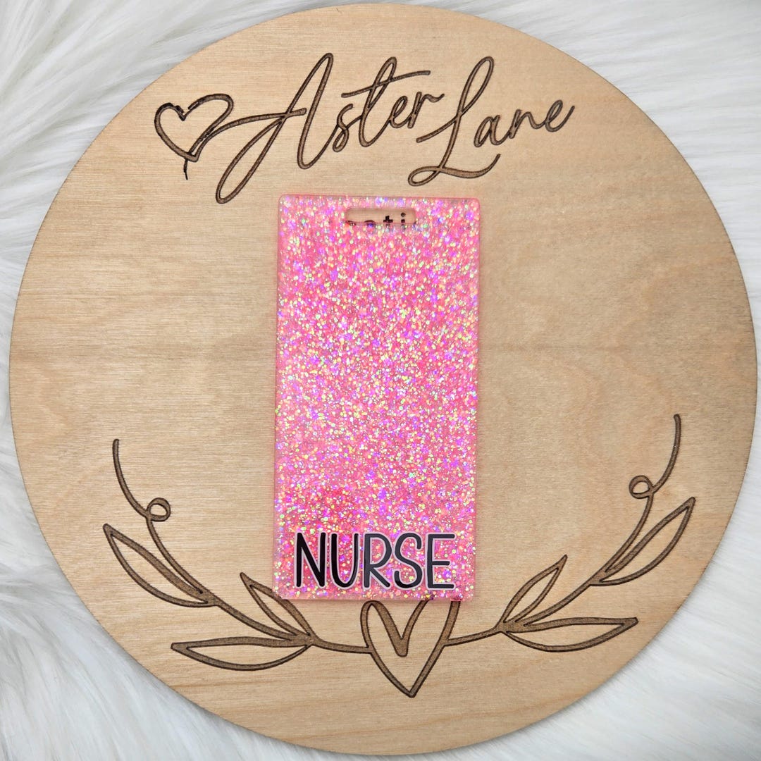 Custom Badge Buddy, Cute Badge Buddy, Glitter Badge Buddy, ID Holder ...