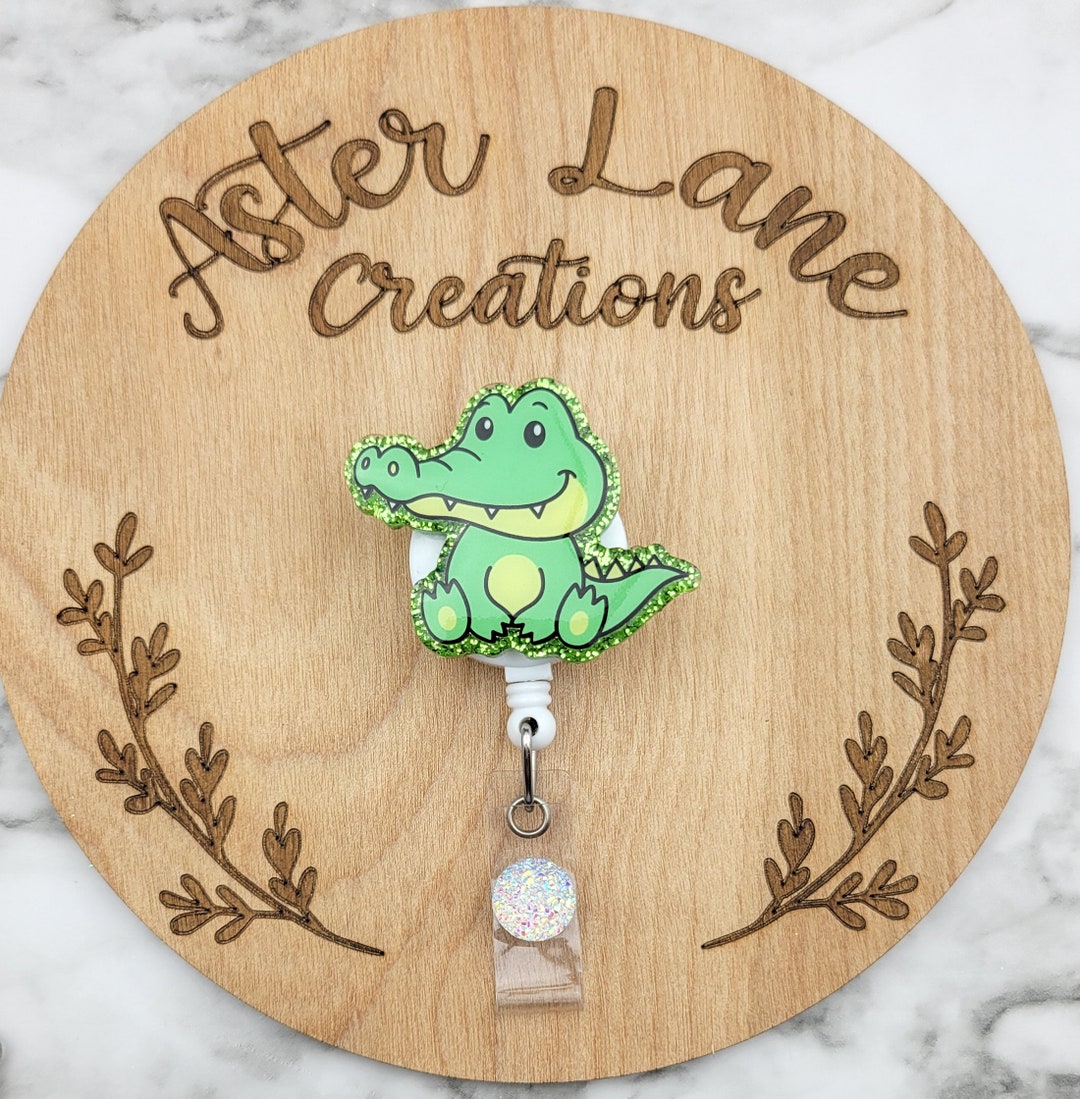 Alligator Badge Reel, Cute Animal Badge Reel, Cute Alligator, Crocodile ...