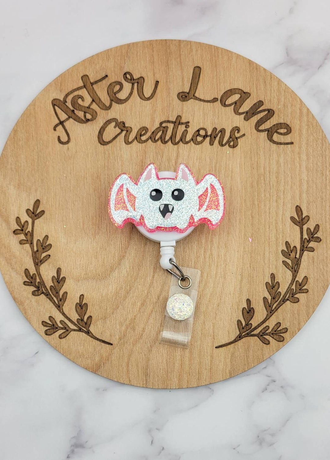 Bat Badge Reel, Pink Bat, Badge Reel, Halloween Badge Reel, Fall Badge ...