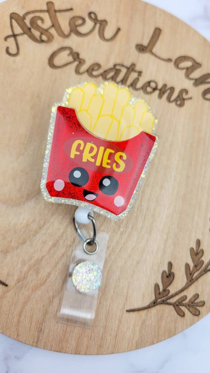 Fries Badge Reel, Cute Food Badge Reel, Fast Food Badge Reel, Cute ...