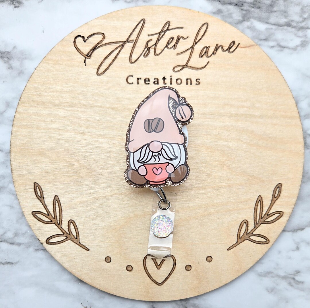 Gnome Badge Reel, Coffee Badge Reel, Cute Badge Reel, Spring Badge Reel ...