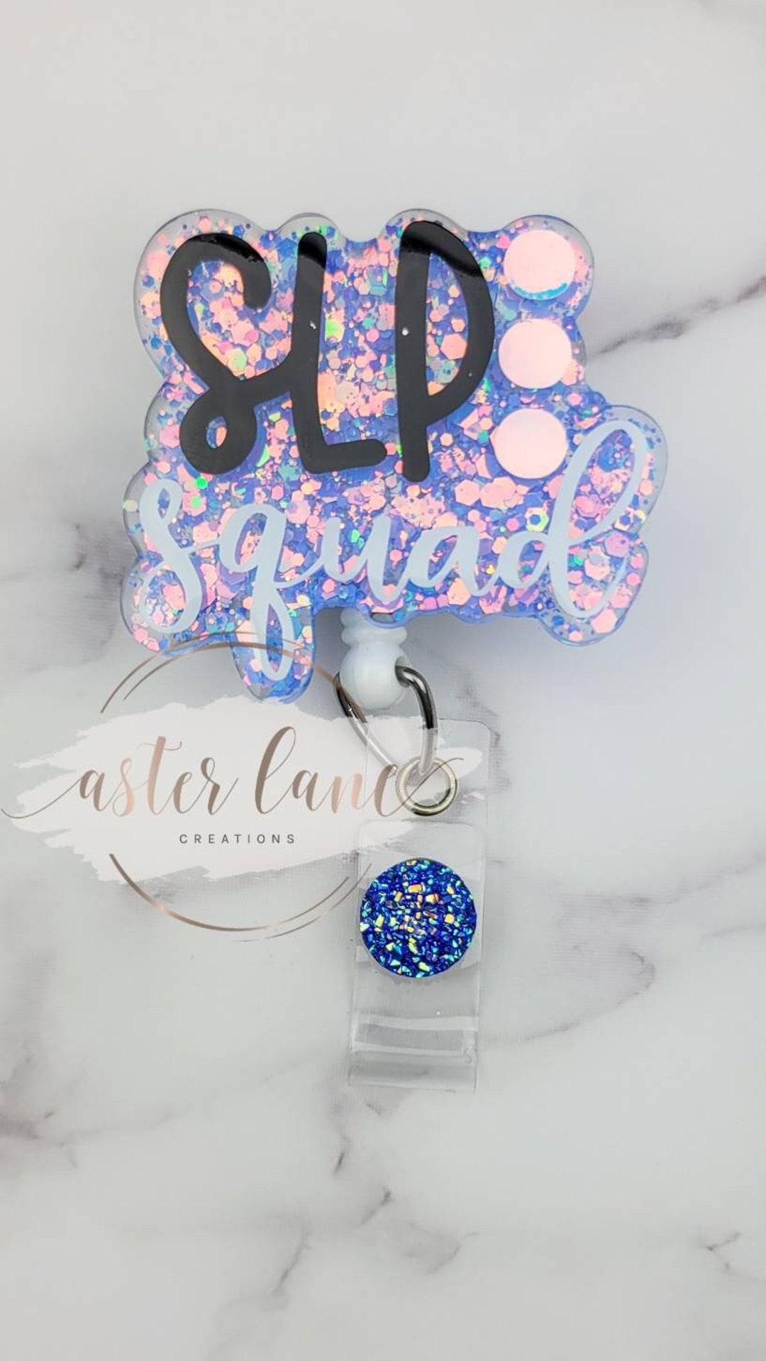 SLP Squad Badge Reel, SLP Gift, Glitter Badge Reel, Cute Badge Reel ...