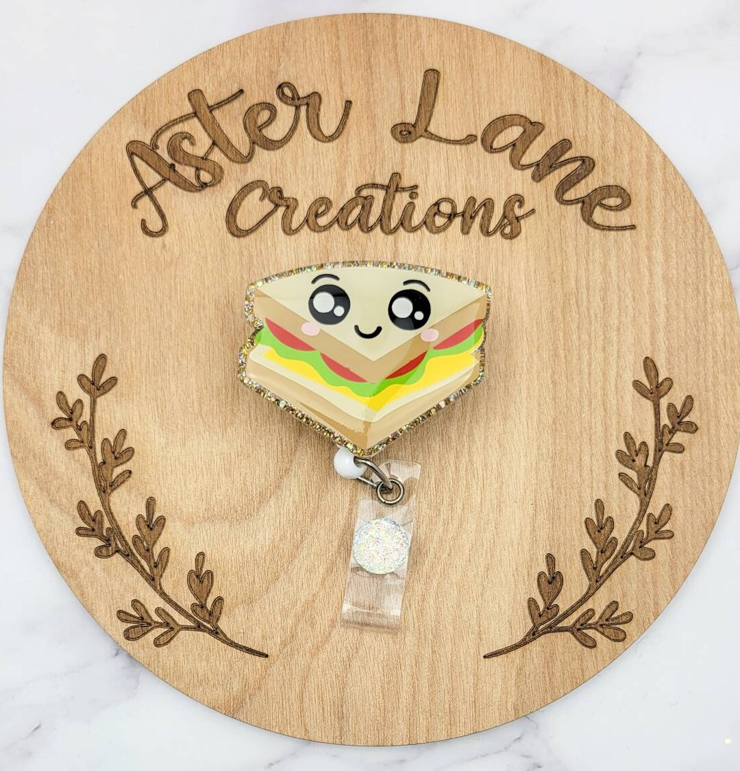 Sandwich Badge Reel, Food Badge Reel, Cafeteria Badge Reel, Cute ...