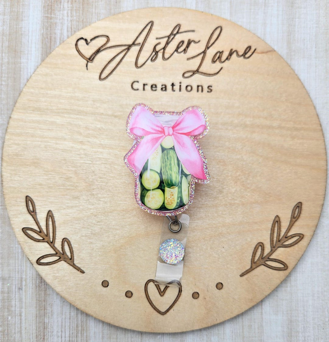 Pickle Badge Reel, Cute Food Badge Reel, Funny Badge Reel, Food Gift ...