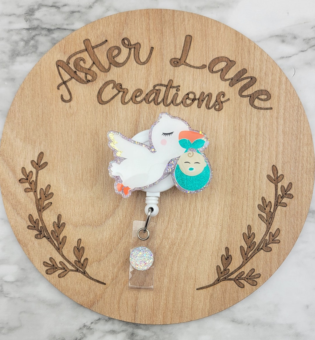 Stork Badge Reel, Labor and Delivery Badge Reel, Baby Nurse Badge Reel ...