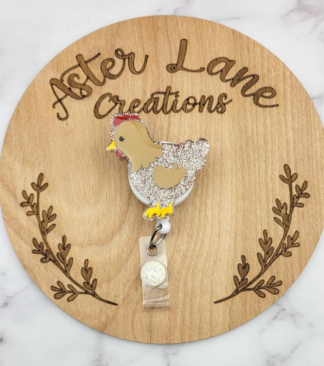 Chicken Badge Reel, Cute Animal Badge Reel, Chicken Gift, Cute Chicken ...