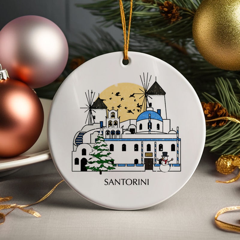 Santorini Tree Ornament - Etsy UK
