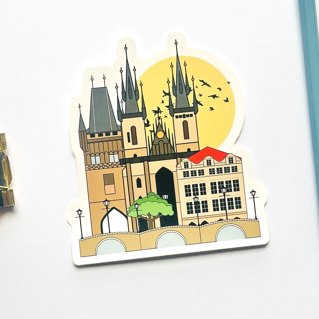 Prague Die Cut Sticker Travel Sticker Travel Journal Planner Sticker ...