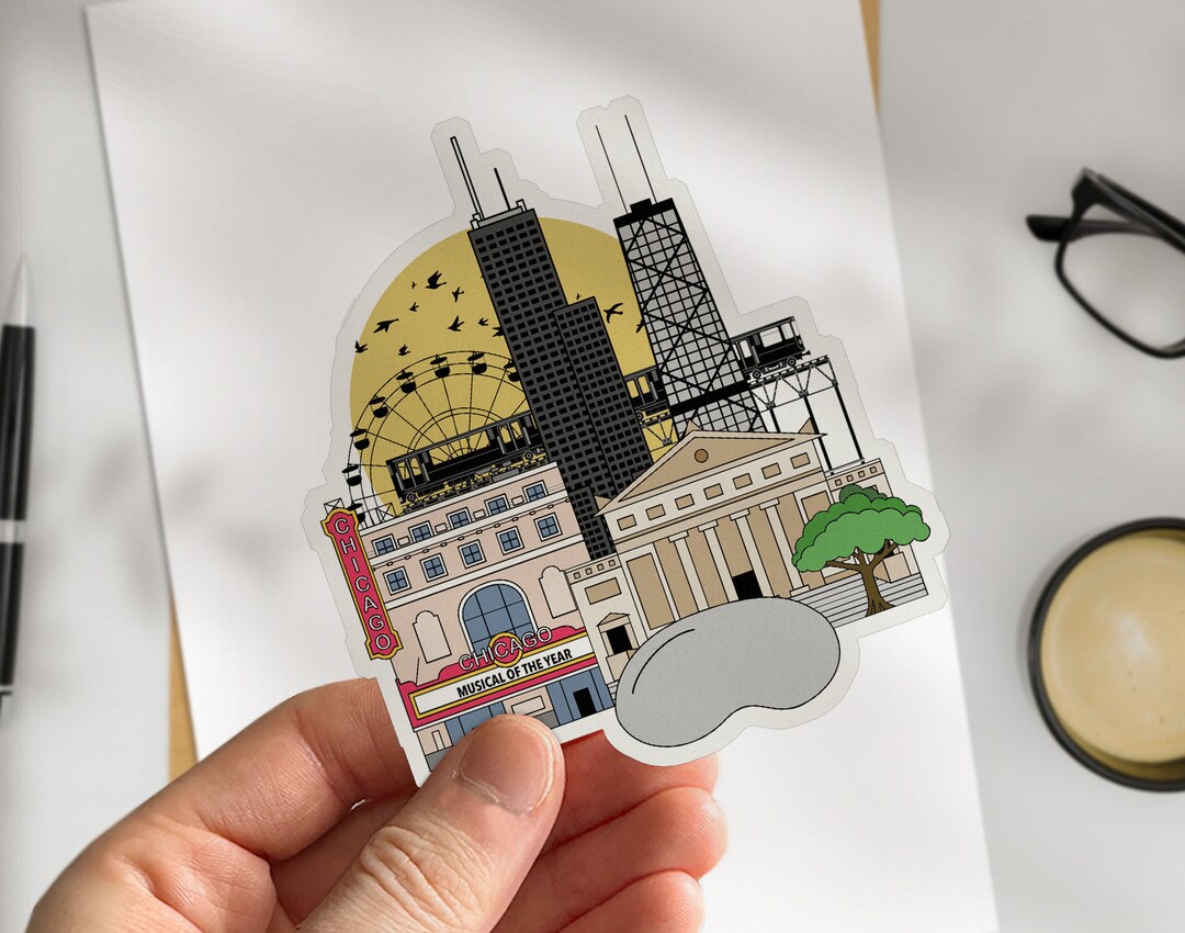 Chicago Illinois Die Cut Sticker Waterproof Vinyl Journal - Etsy