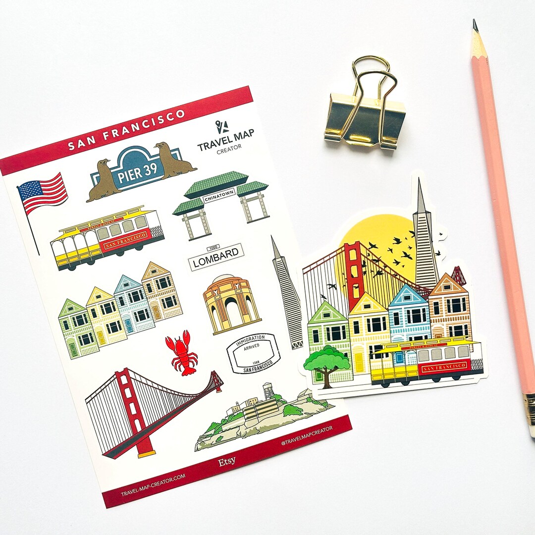San Francisco Sticker Sheet Die Cut Sticker Journal Sticker Planner ...