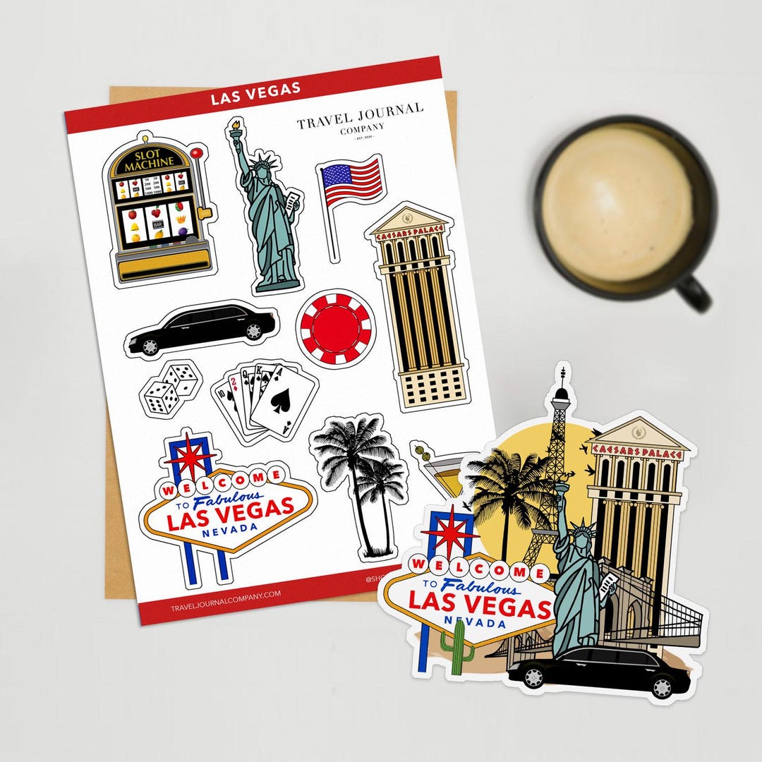 Las Vegas Sticker Sheet Die Cut Sticker Travel Journal Sticker ...