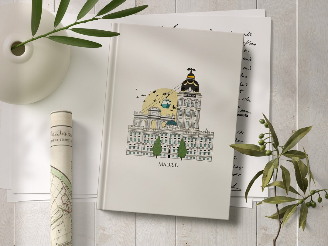 Madrid Spain Personalised Travel Journal Illustrated Notebook - Etsy