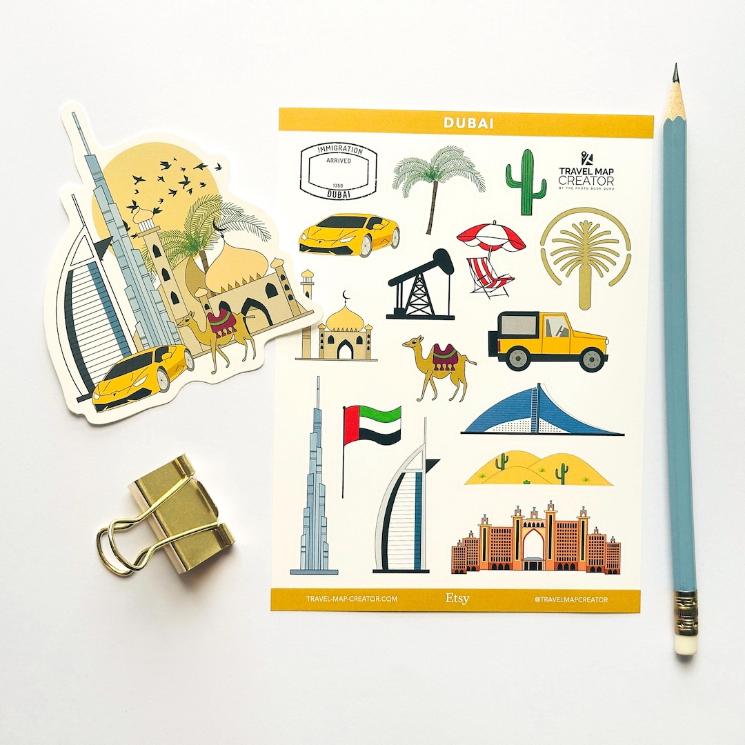 Dubai Sticker Sheet Die Cut Sticker Journal Sticker Planner Sticker ...