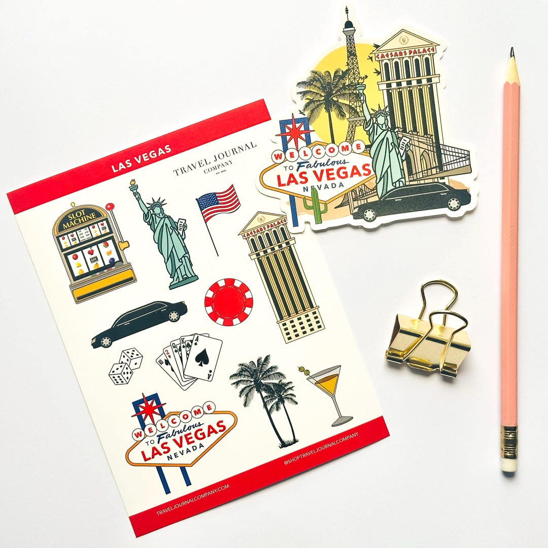 Las Vegas Sticker Sheet Die Cut Sticker Travel Journal Sticker ...