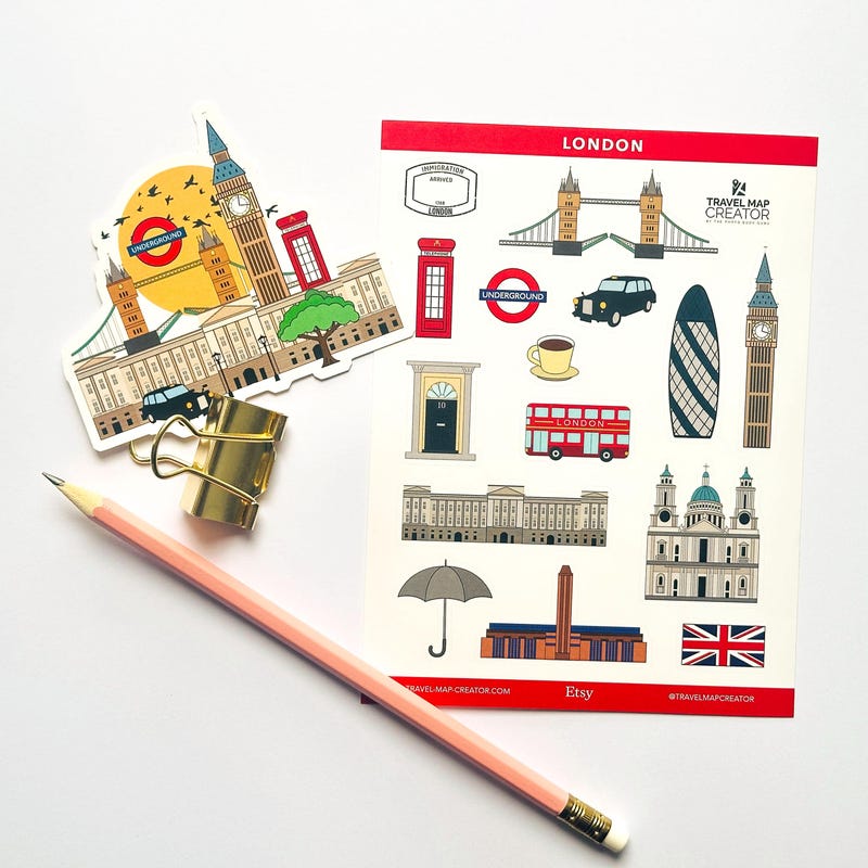 London Stickers - Etsy