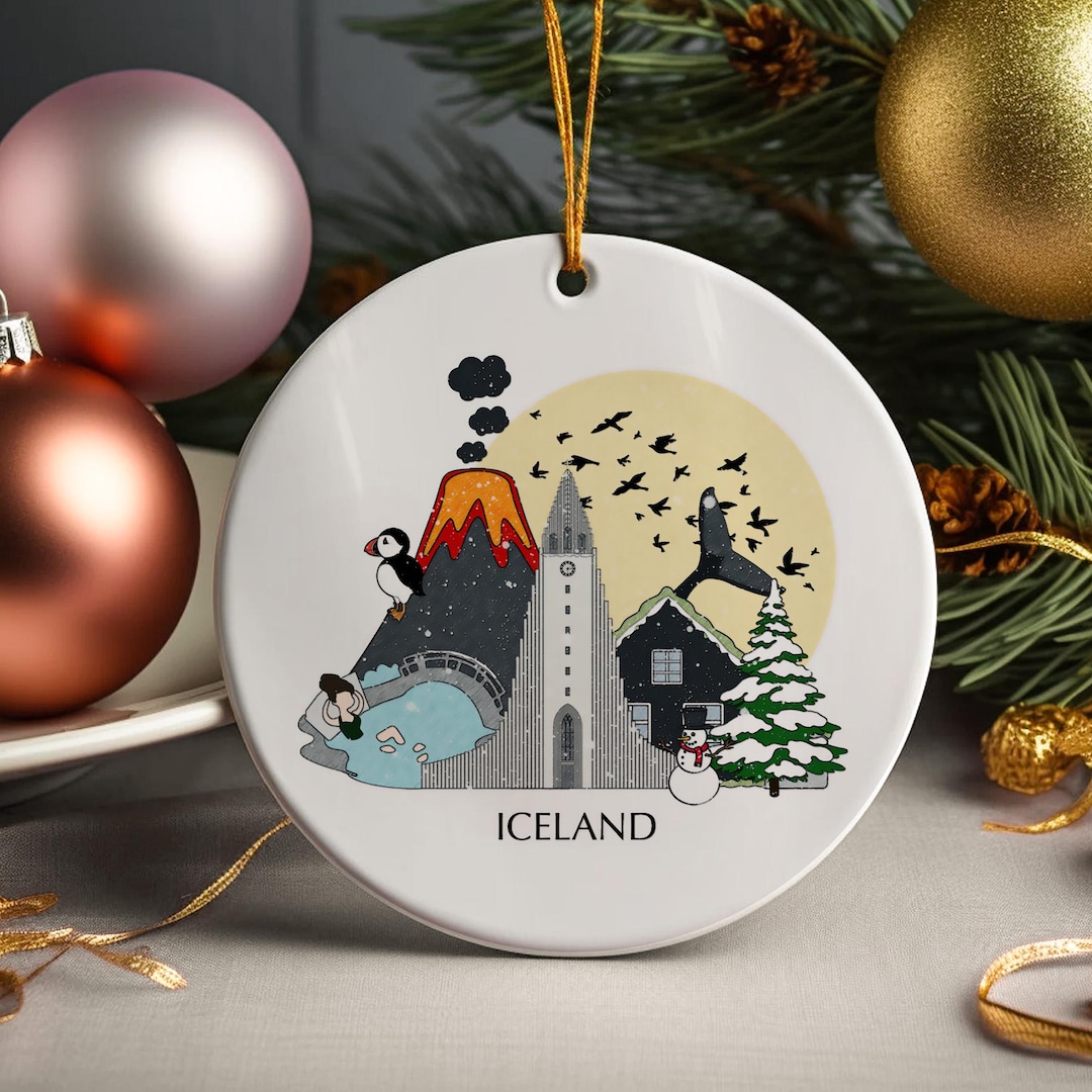 Iceland Reykjavik Christmas Tree Ceramic Ornament Dutch Personalised ...