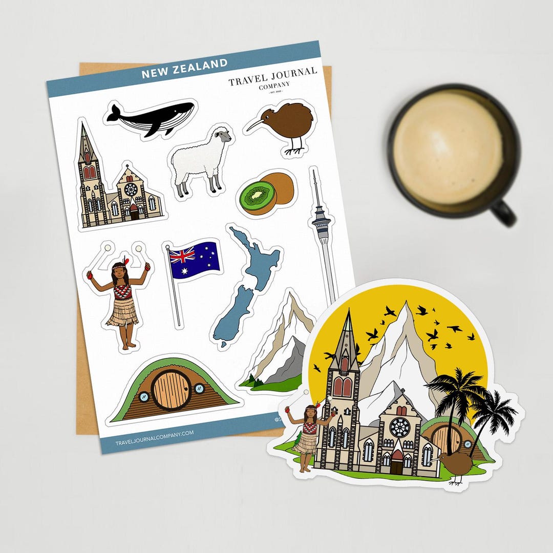 New Zealand Travel Sticker Sheet Scrapbooking Planner Sticker Journal ...