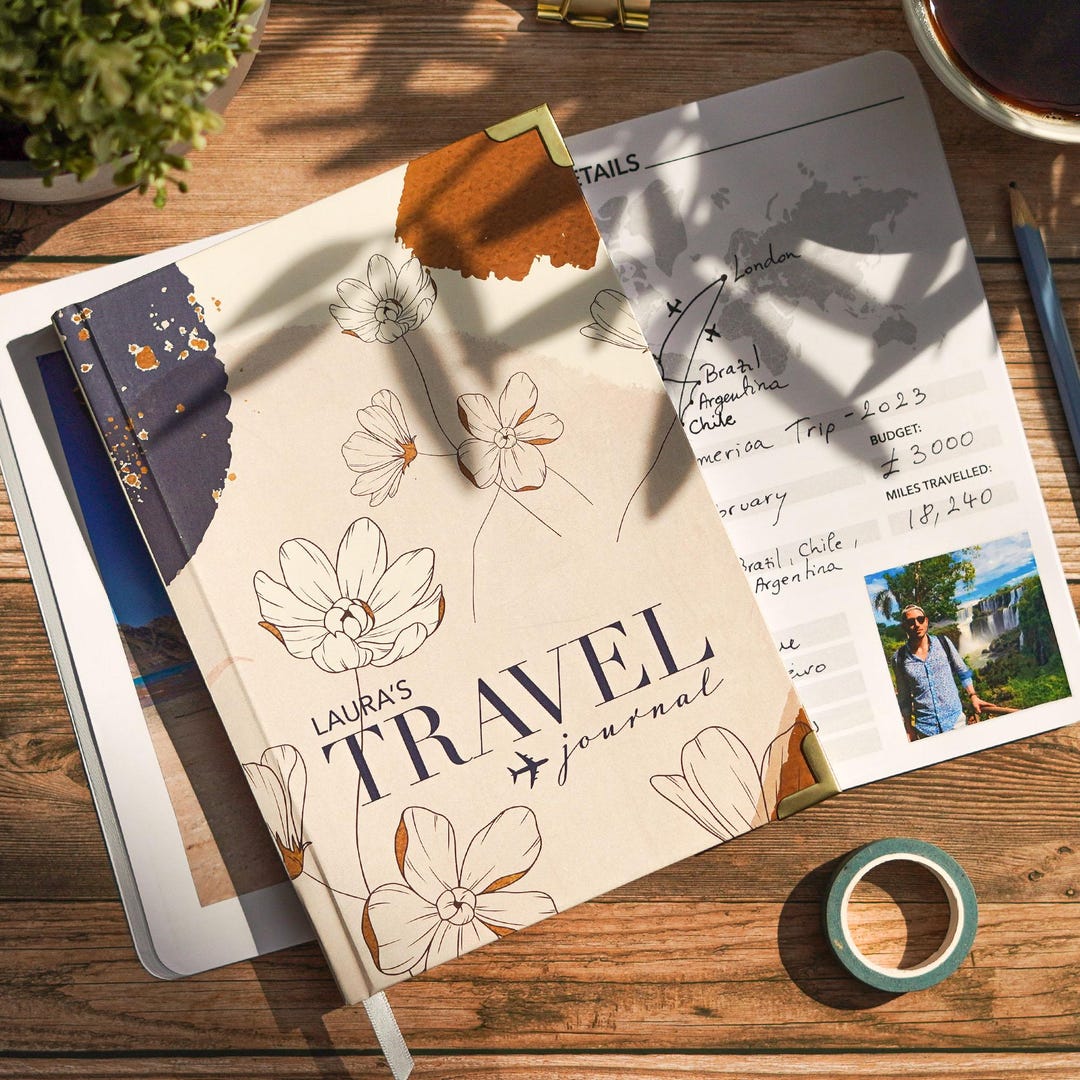 Travel Journal Personalised Travel Diary Notebook Bucket List Travel ...