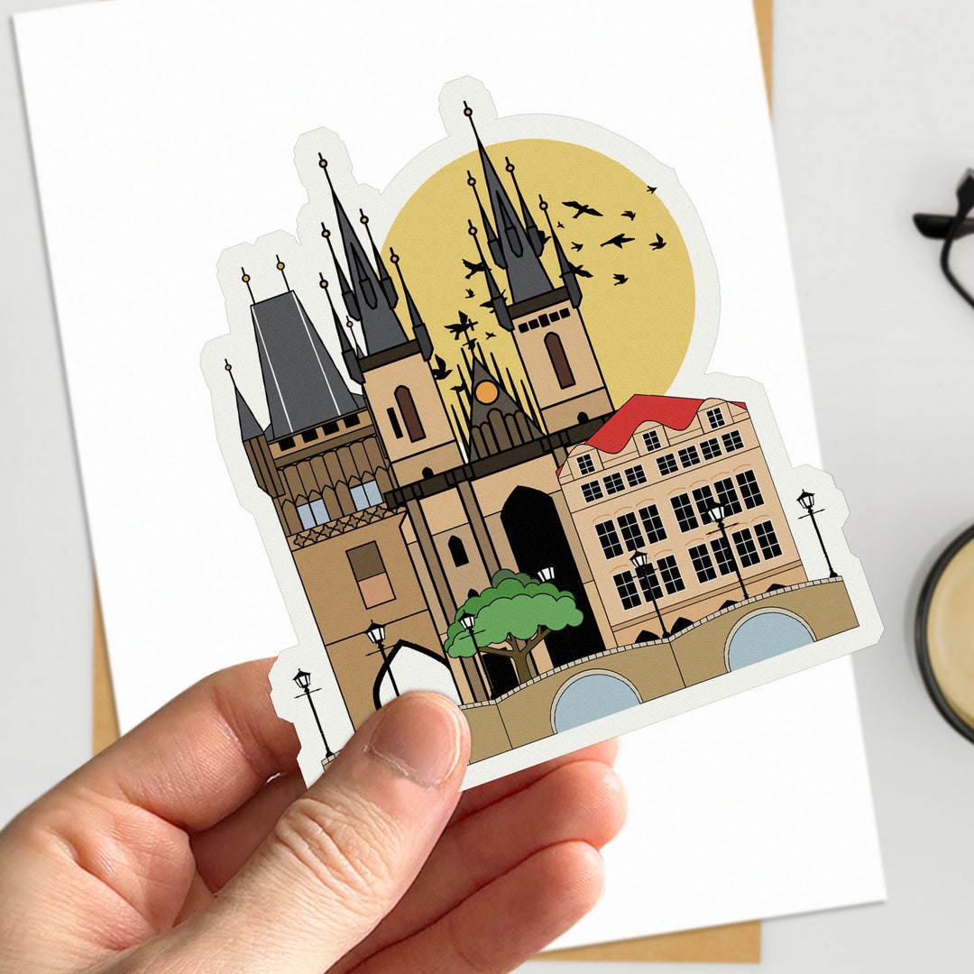 Prague Die Cut Sticker Travel Sticker Travel Journal Planner Sticker ...