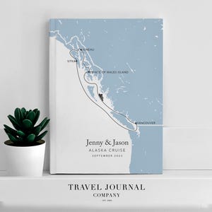 Custom Map Alaska Cruise Travel Journal Personalised A5 Notebook Bucket ...
