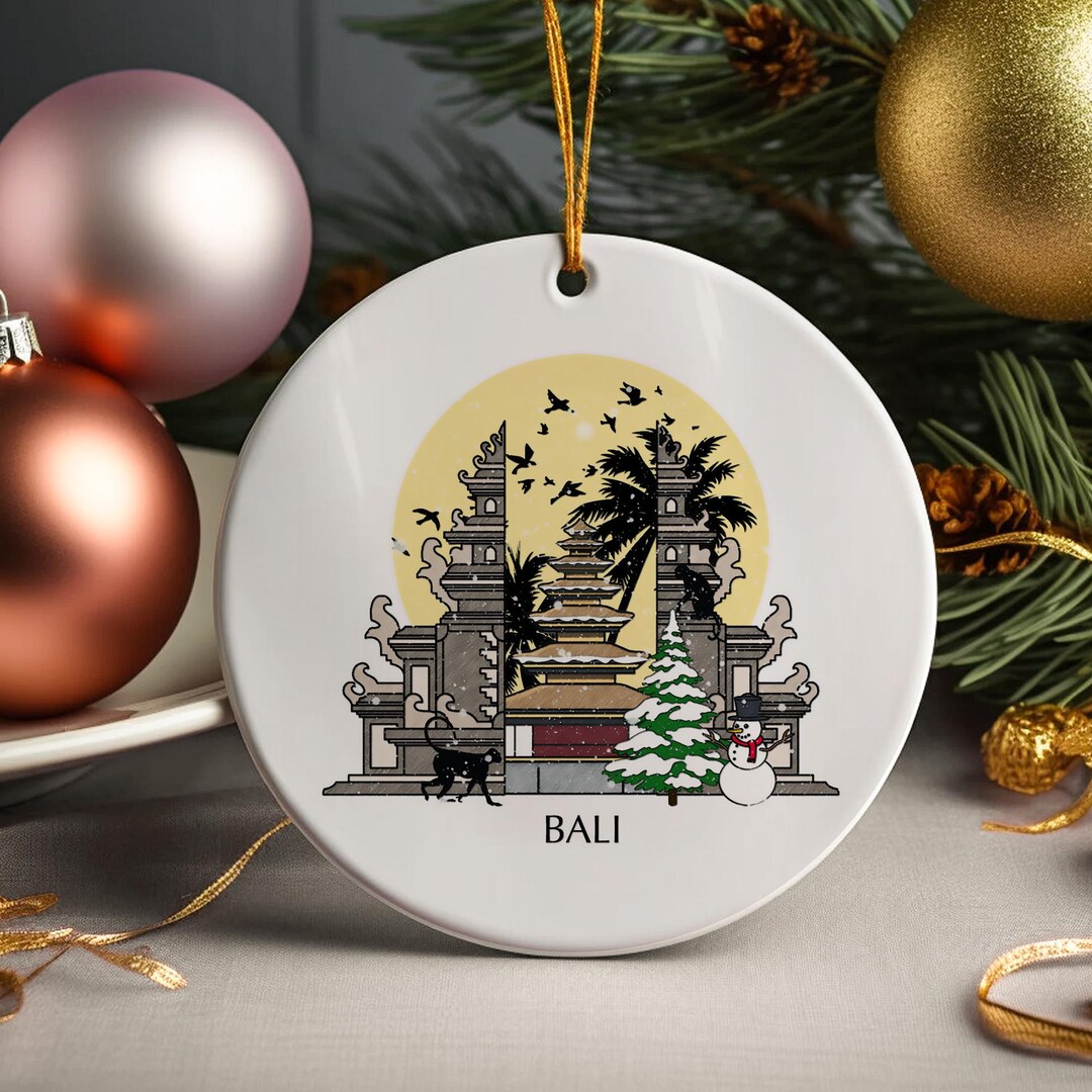 Bali Christmas Tree Ceramic Ornament Personalised Holiday Decoration ...