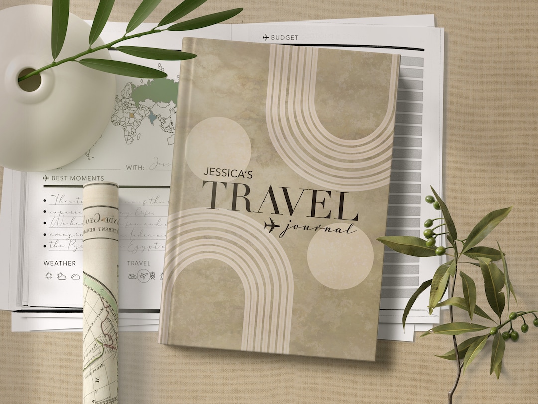 Personalised Travel Journal U Travel Diary Notebook Bucket List World Travel Gift Custom Journal ...