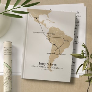 Custom Map Europe Travel Journal Personalised Notebook Bucket List ...