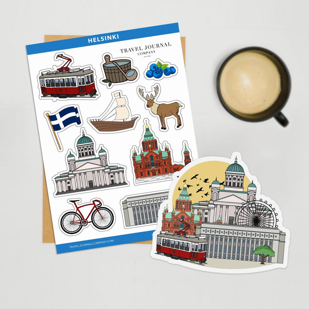 Helsinki Finland Sticker Sheet Scrapbooking Planner Sticker Journal ...