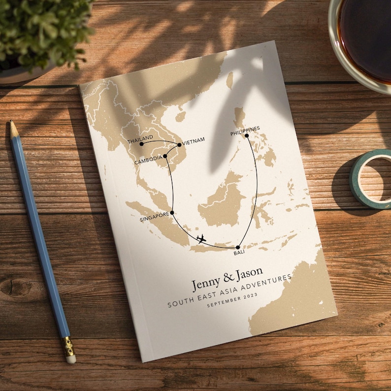 Custom Map Australia Travel Journal Personalised Notebook Bucket List ...