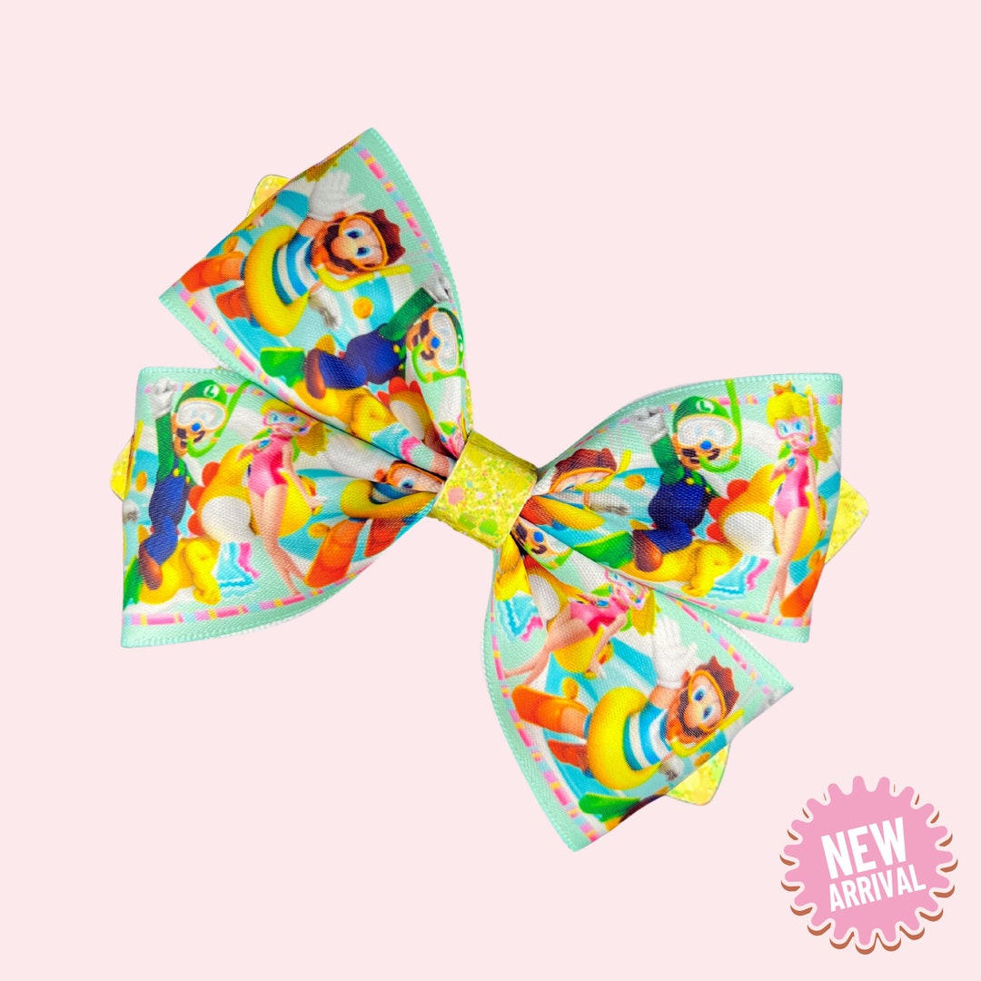 Mario Bros Hair Bow, Mario Bros, Princess Peach Hair Bow - Etsy