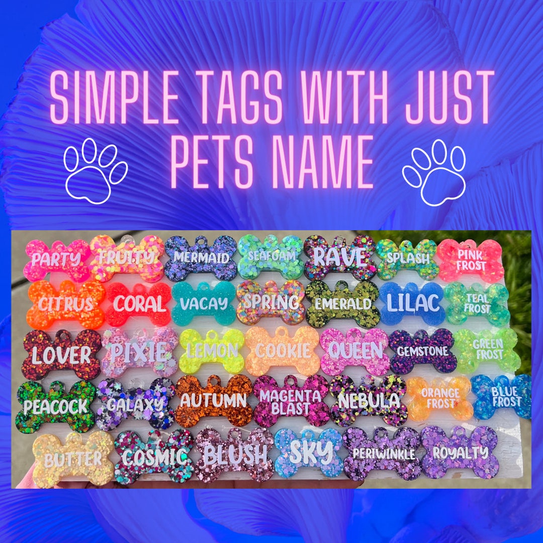 Simple Pet Tags With Just Pets Name no Design - Etsy