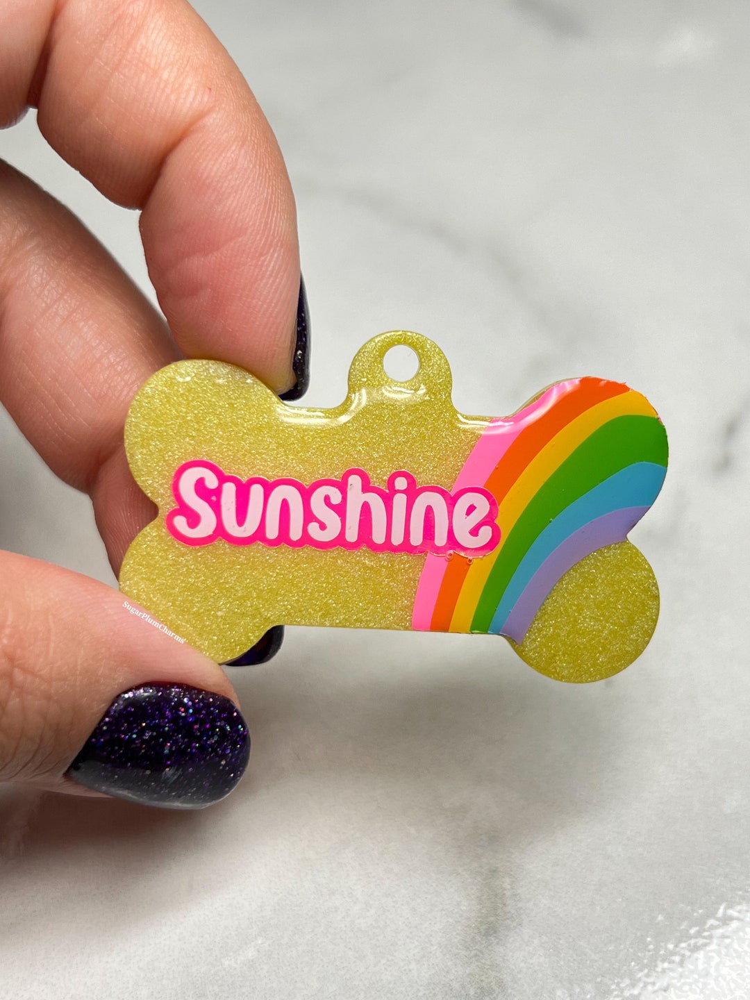Rainbow Pet Tag - Etsy