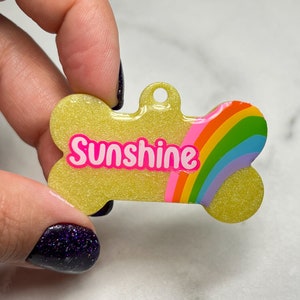 Rainbow Pet Tag - Etsy