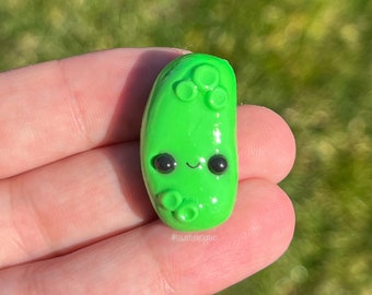 Kawaii Pickle Charm, Polymer Clay Charm, Food Charm, Stitch Marker ...
