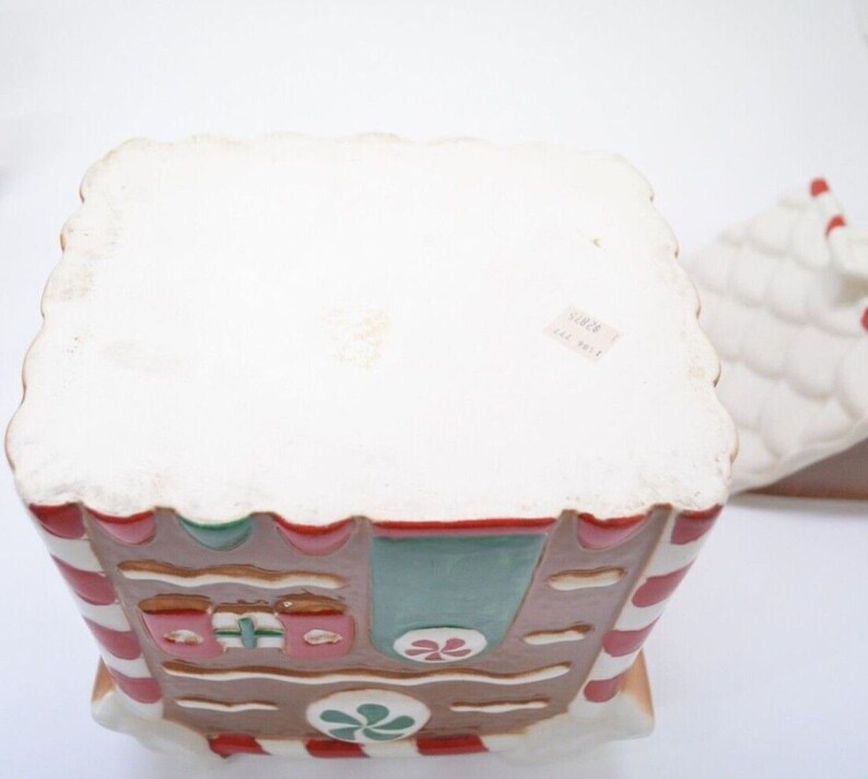 Vintage Gingerbread House Cookie Treat Jar Ceramic Kitchen Collectible ...