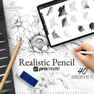 Procreate Brushes | Graphite Charcoal Realistic HB Pencil Bundle Pack ...