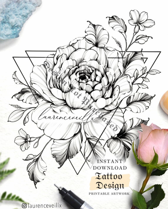 Tattoo Design for Women Tattoo Drawing Stencil Outline - Etsy