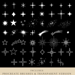 Procreate Brushes Stamps and PNG Files | Star Sparkle Celestial Galaxy ...