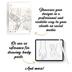 Procreate Brushes | Body Pose Part Stamps and PNG | Female Realistic ...