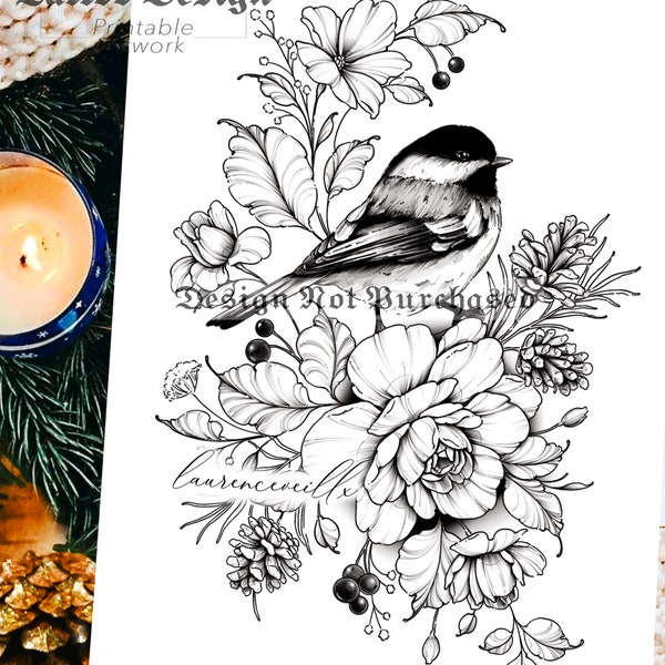 Chickadee Tattoo - Etsy