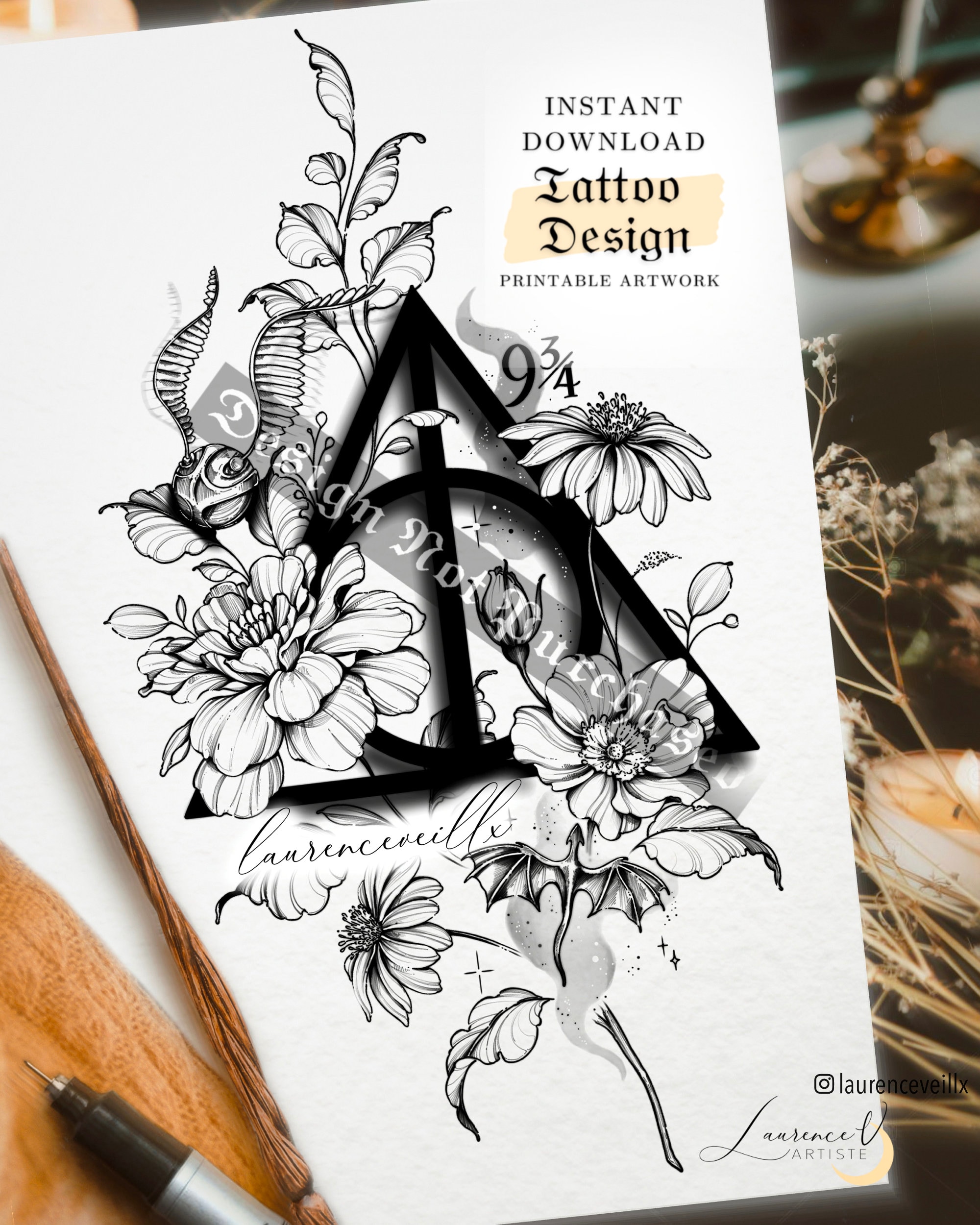 Deathly Hallows Stencil