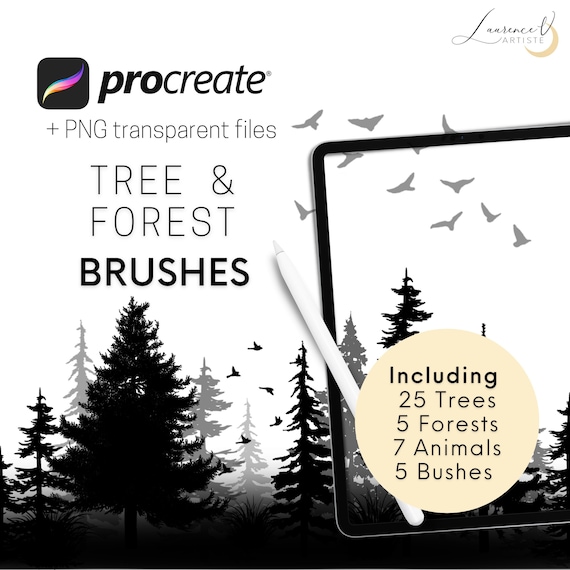 Procreate Brushes PNG Files Tree Forest Nature Brushes - Etsy